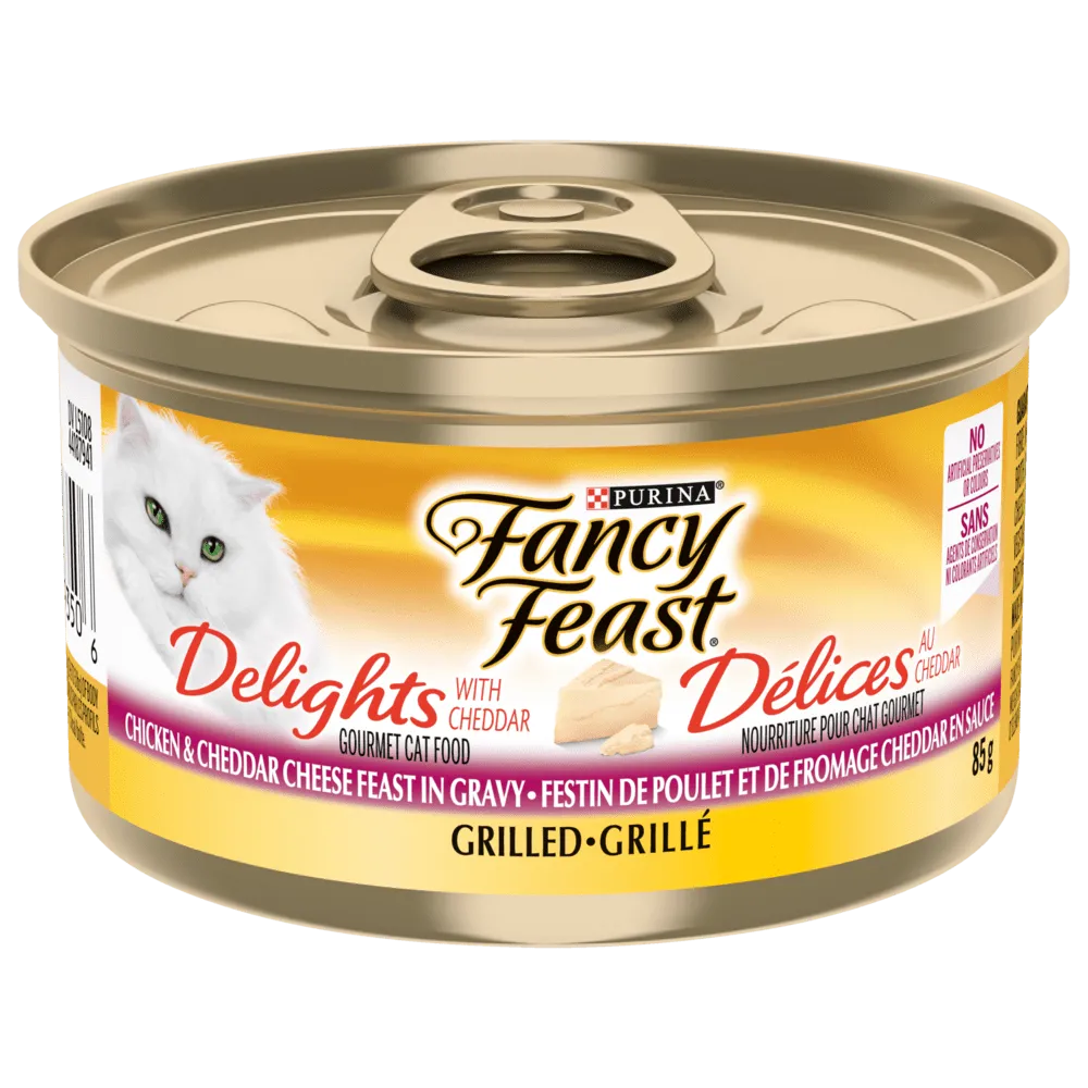 Purina Fancy Feast Chicken & Cheddar Cheese Cat Food 85g - Case of 24 ...