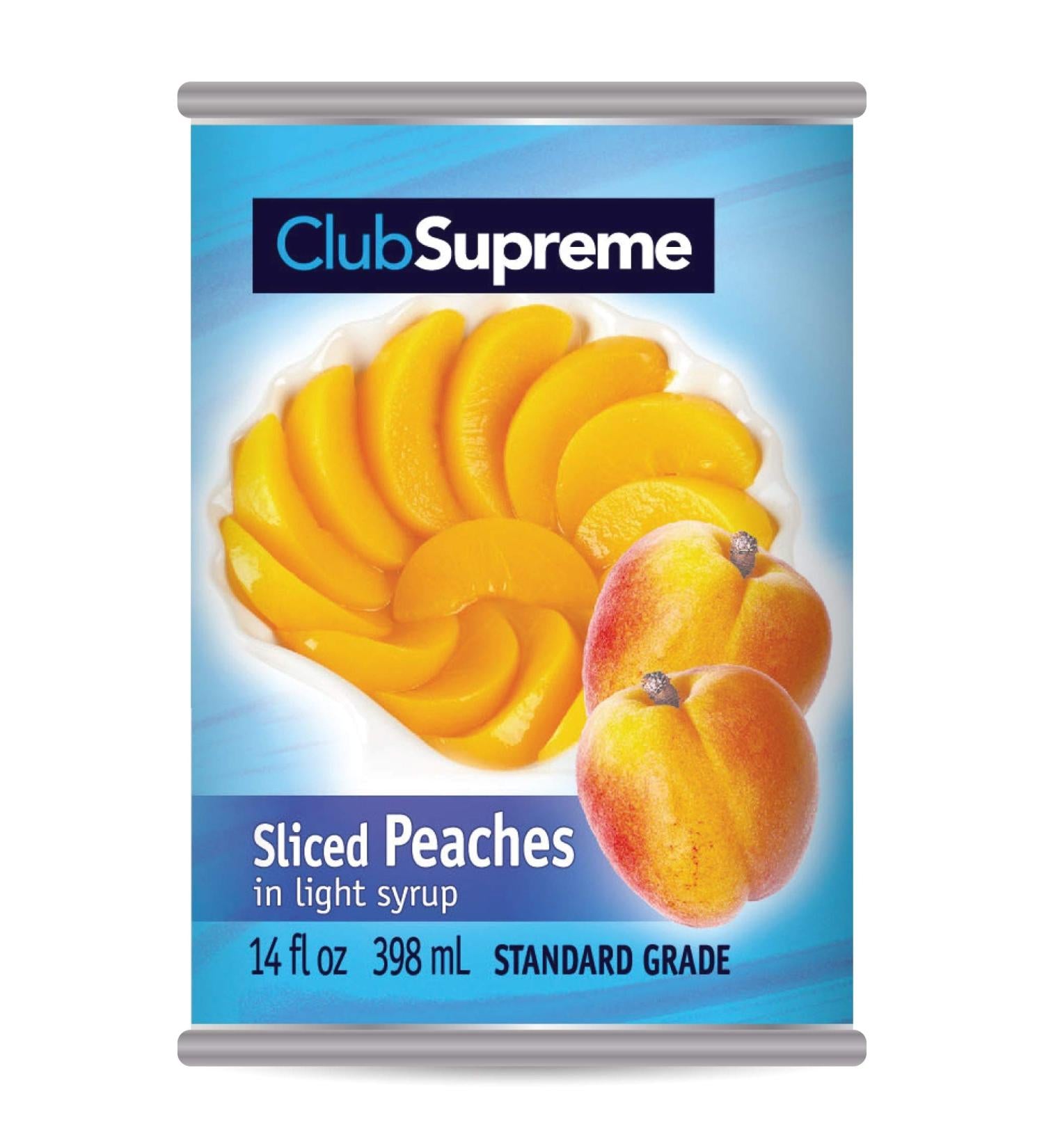 Club Supreme Sliced Peaches in Light Syrup 398ml - Case of 12 – Stockup ...