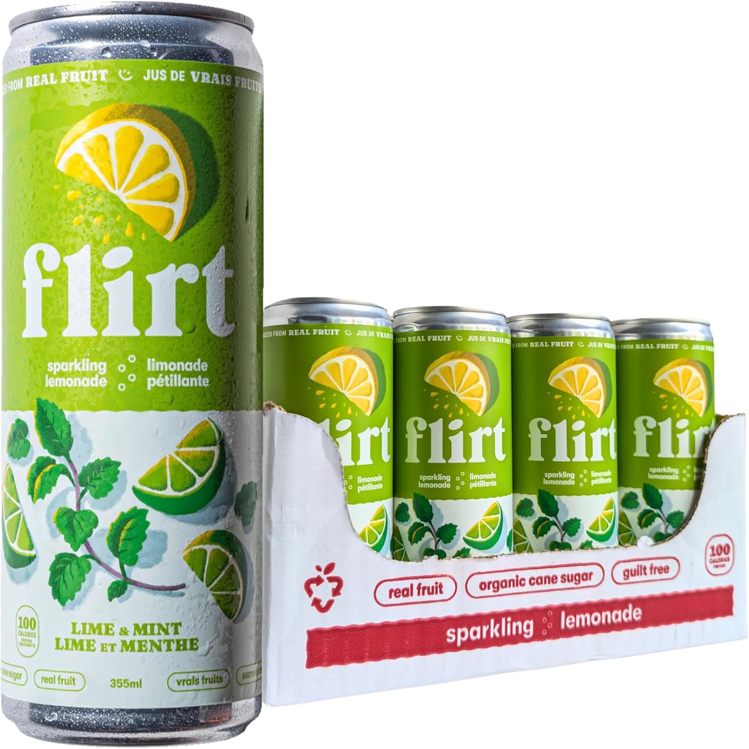 Flirt Sparkling Lemonade Lime & Mint 355ml - Case of 12 – Stockup Market