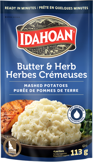 Idahoan Butter & Herb Mashed Potatoes 113g - Case of 12 – Stockup Market