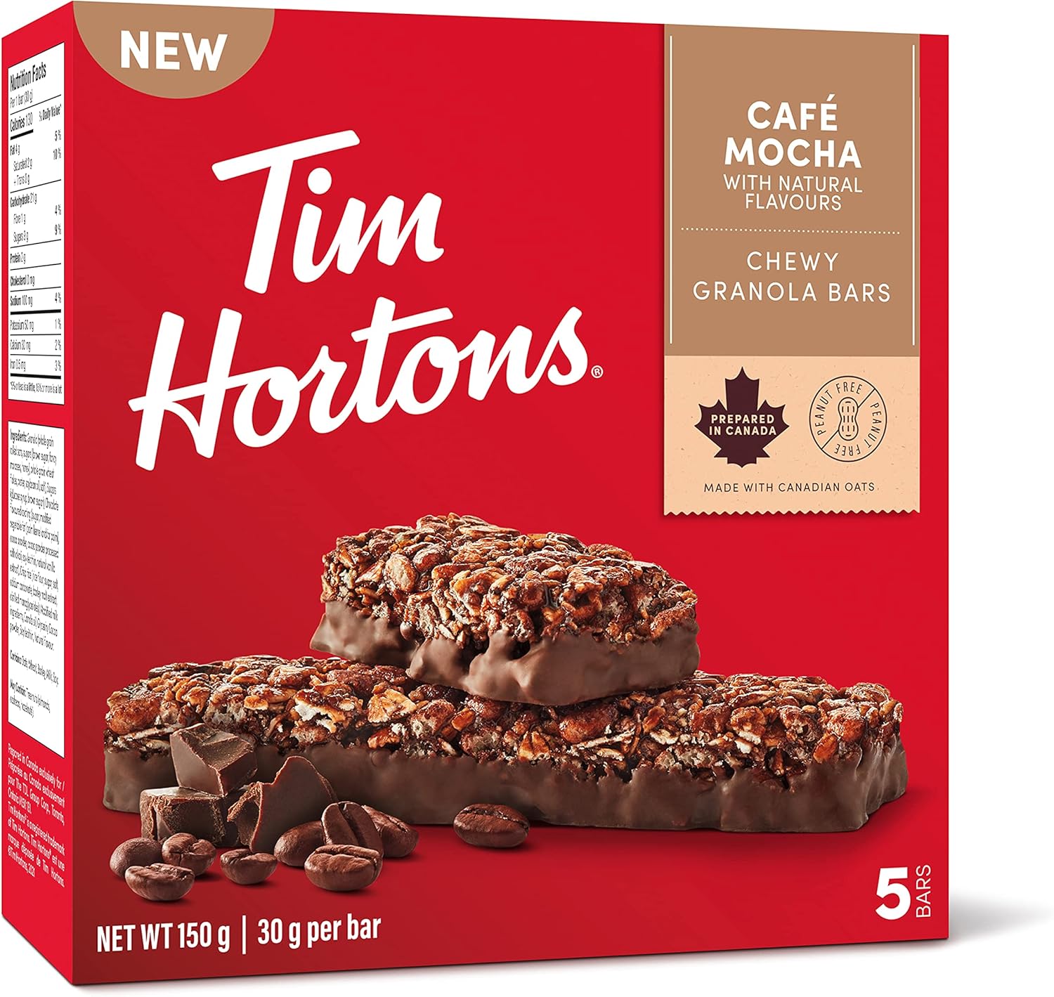 Tim Hortons Cafe Mocha Bars (5 Bars) 150g - Case of 12 – Stockup Market