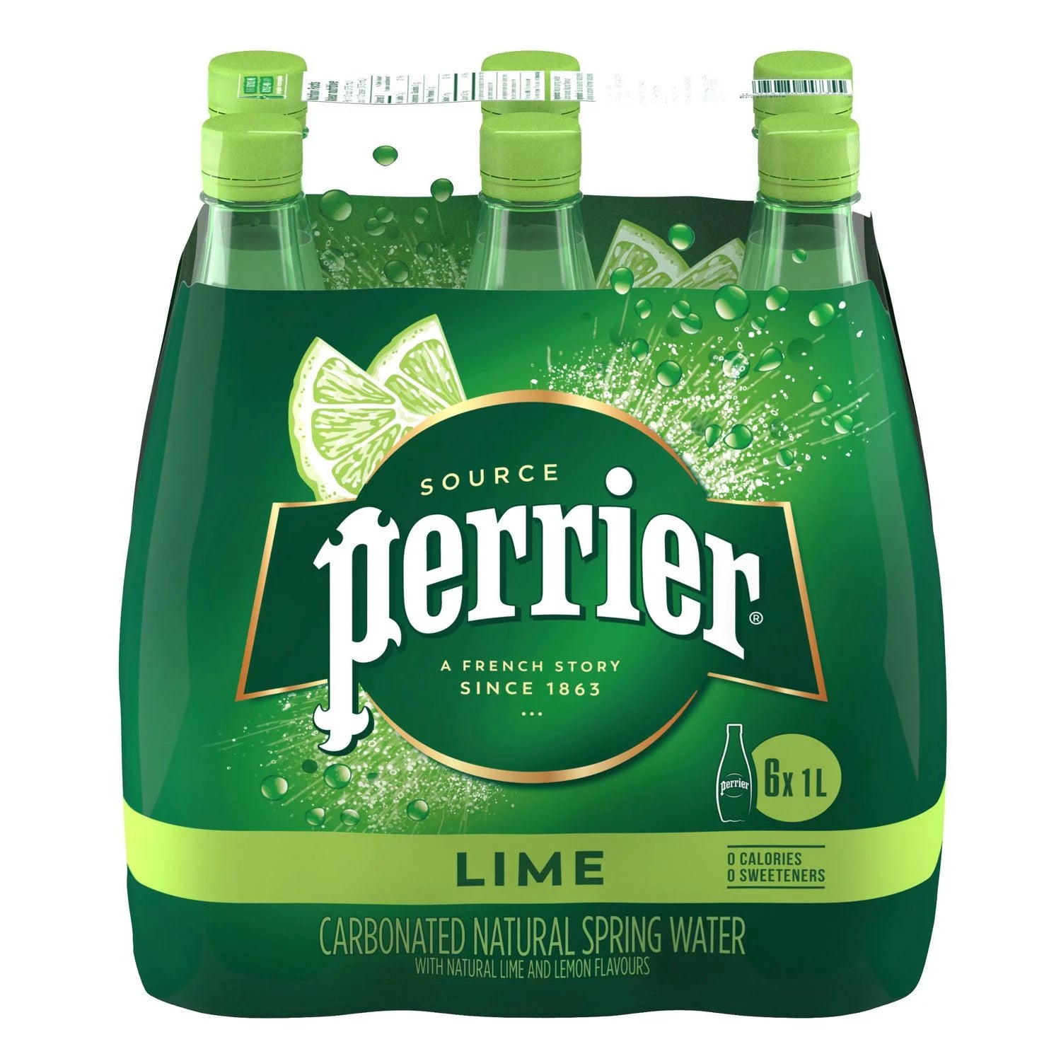 Perrier Carbonated Natural Spring Water Lime Flavor 1L (6 Pack ...