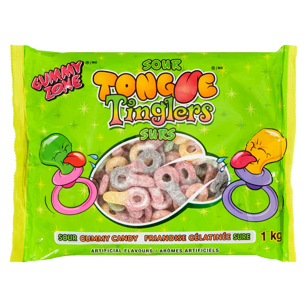 Gummy Zone Sour Tongue Tinglers Gummy Candy Super Size (Case of 12 ...
