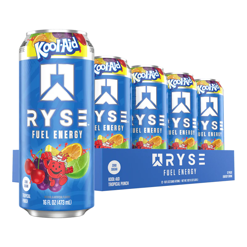 Ryse Fuel Energy Drink Kool-Aid Tropical Punch 473ml - Case of 12 ...